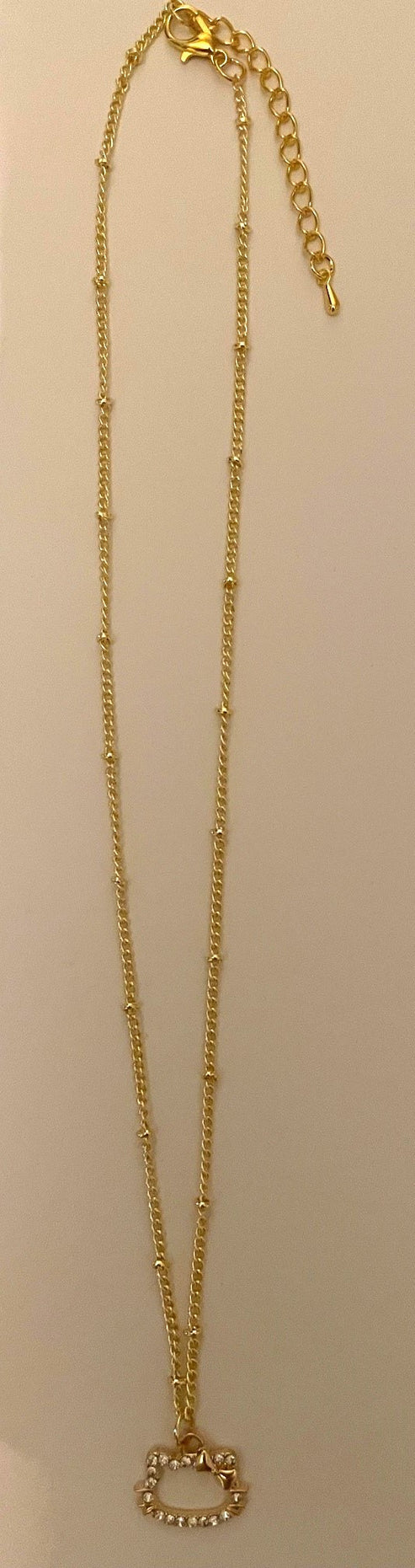 White Rhinestone Hello Kitty Charm Necklace – saritabastone